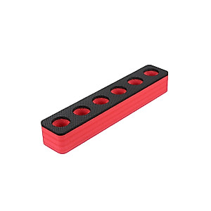 Polar Whale Shot Glass Holder Organizer Modern Tray for Home Kitchen Bar or Club Party Durable Red and Black Durable Foam Serving Rack 14.5 Inches Wide Holds 6 Shots