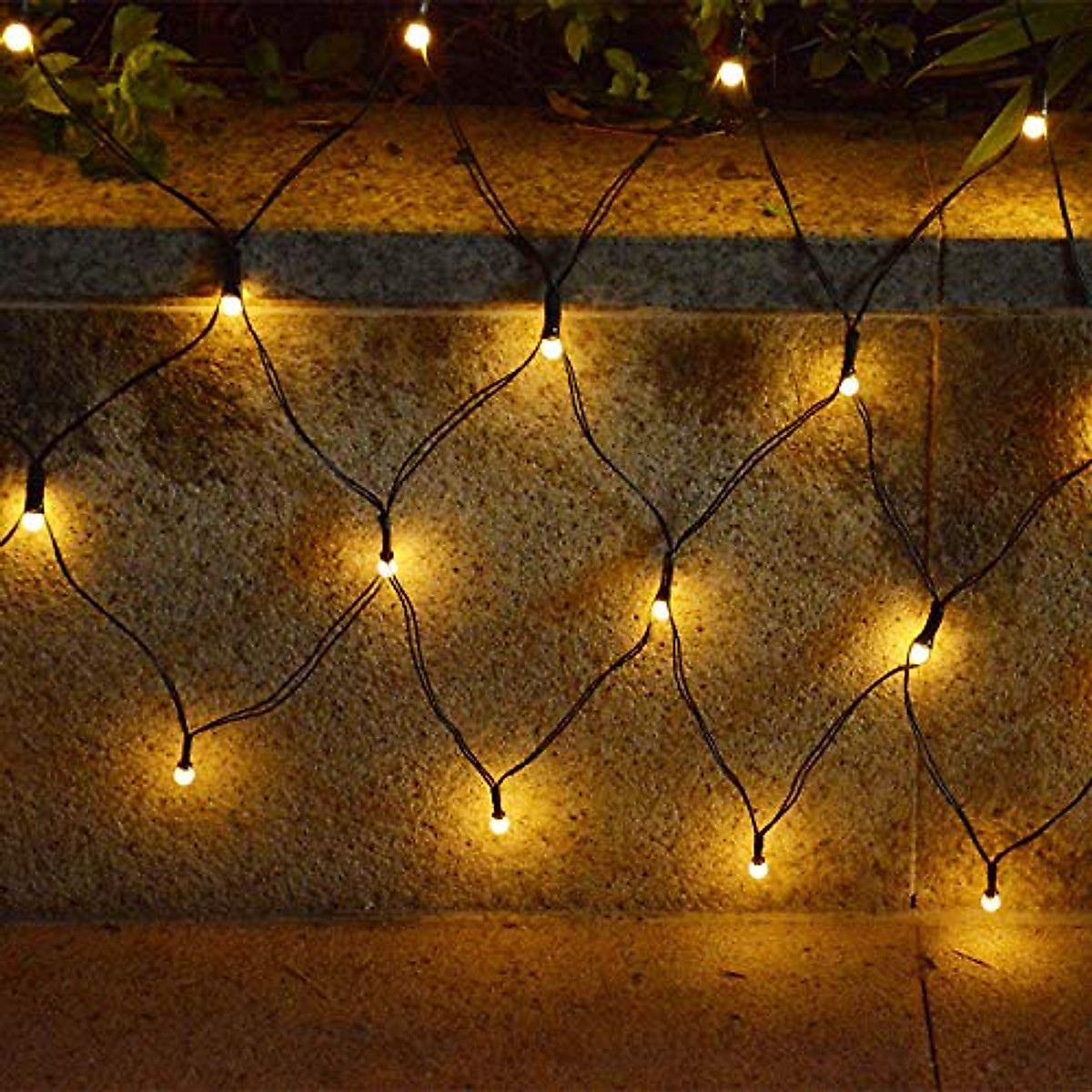Solar Christmas Mesh Lights w/ Remote Timer, 10ft x 4.9ft 180 LED Waterproof Net String Lights for Outdoor Trees, Patio Bushes, Wedding Party, Front Back Yard, Porch, Balcony Decorations (Warm White)