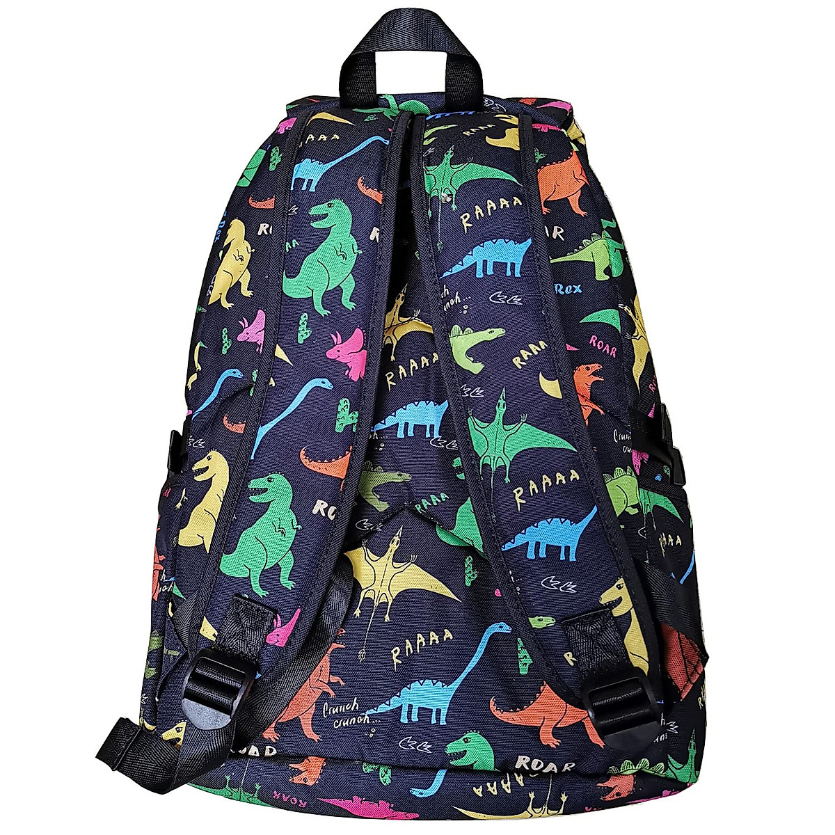 Larswon Canvas Dinosaur Backpack Shoulder Bag Rucksack Dino Bag Slim Backpack Travel Rucksack School Backpack Large 13" 14" Laptop Backpack