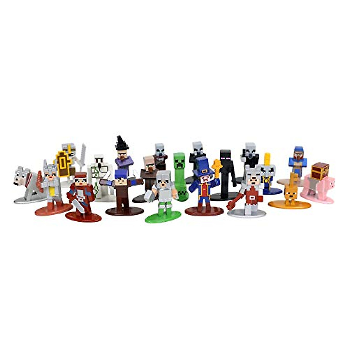 Jada Toys Minecraft Dungeons Nano Metalfigs 1.65" Die-cast Collectible Figures 20-Pack Wave 4, Toys for Kids and Adults Silver