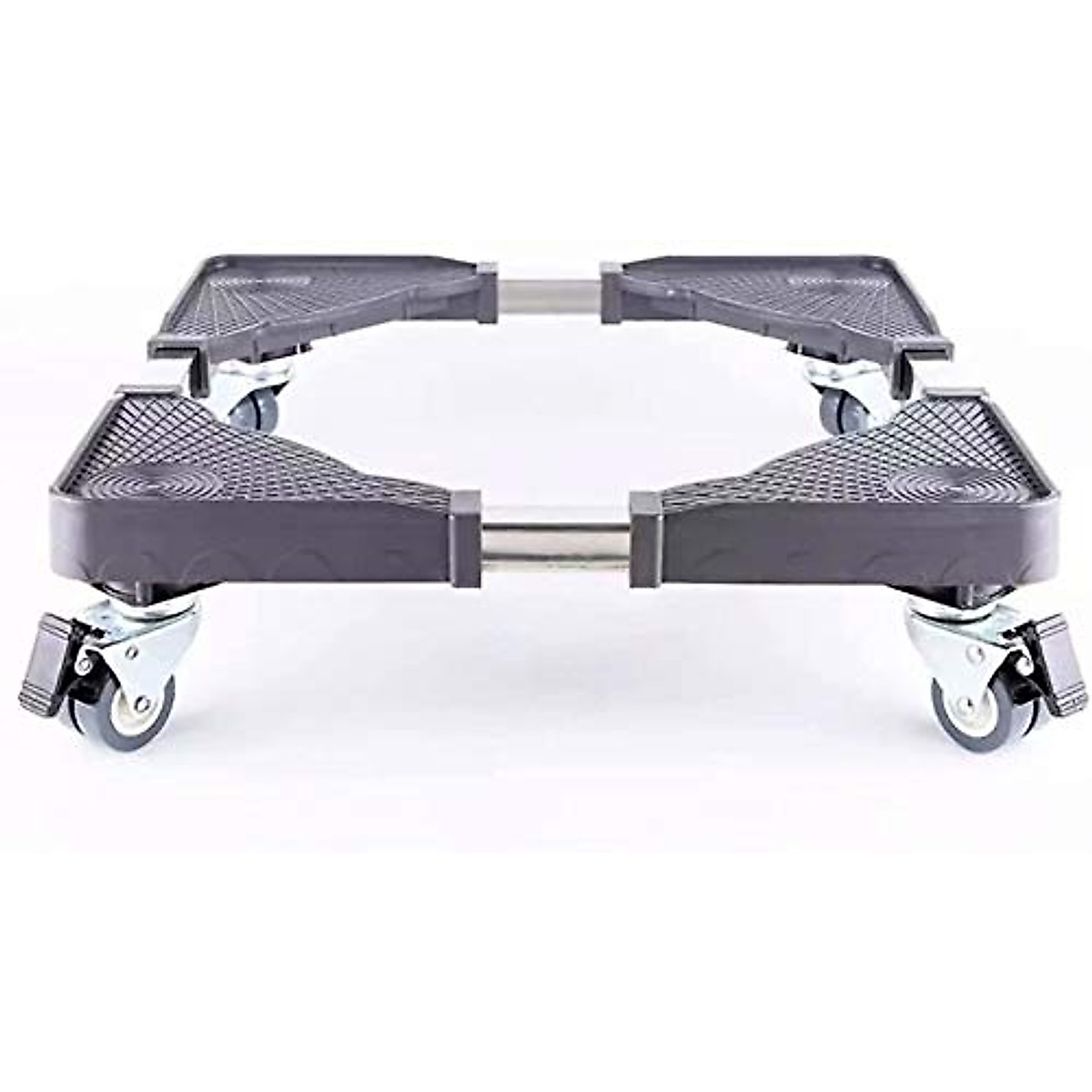 Universal Movable Adjustable Mobile Base for freezer washer dryer pedestal stand, with 8 Locking Swivel Wheels Anti vibration Mute Cart outdoor Roller Dolly Trolley for Washing Machine Stand Base