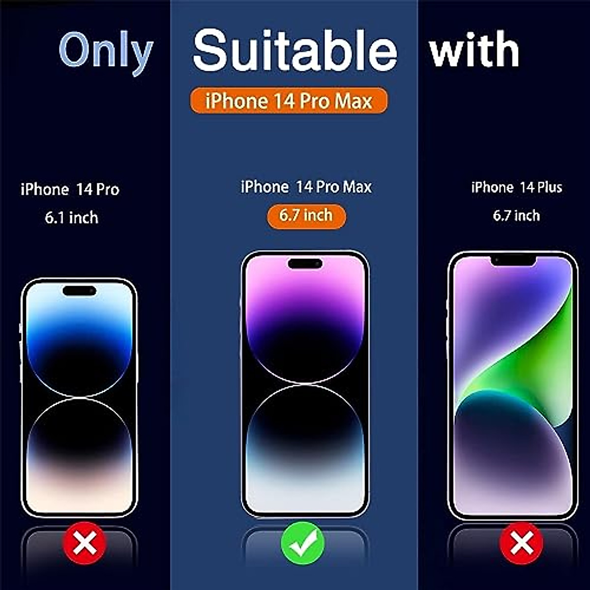 Milomdoi [10 in 1 for iPhone 14 Pro Max Case Clear with 3 Pack Screen Protector Accessories 3 Pack Camera Lens Cover Protective Slim Thin Cute Phone Cases Funda Suitable with MagSafe Women Men