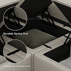 Belffin Modular Sectional Sofa Couch with Reversible Chaise Velvet L Shaped Couch with Storage 4-seat Convertible Sofa Grey…