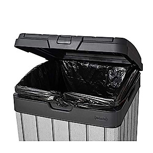 Unknown1 39 Gallon Plastic Resin Outdoor Trash Can Grey