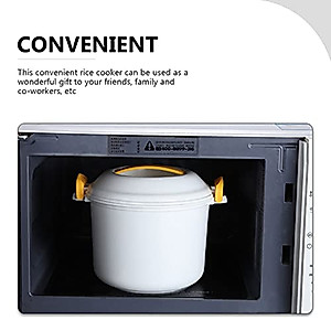Luxshiny Microwave Pressure Cooker Microwave Rice Cooker Mini Rice Cooker Portable Steamer Pasta Cooker Food Steamer Pot for Cooking Soup Rice Stews and Oatmeal Yellow S Microwave Pasta Pot