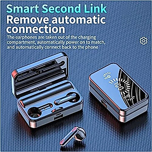 Wireless Earbuds, Bluetooth Headphones LED Display Charging Case IPX7 Waterproof Built-in Mic Deep Bass High-Fidelity Stereo Earphones for Sports Work