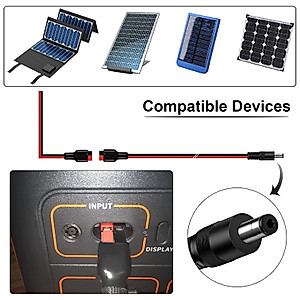 iGreely 5.5mm x 2.1mm DC Male Power Plug Cable for Portable Generator 14 AWG Wire 3.3ft/1m (Male)