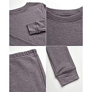 ONLY BOYS Thermal Underwear Set 4 Piece Waffle Knit Top and Long Johns (2T-16), Size 4T, CharcoalDark Blue