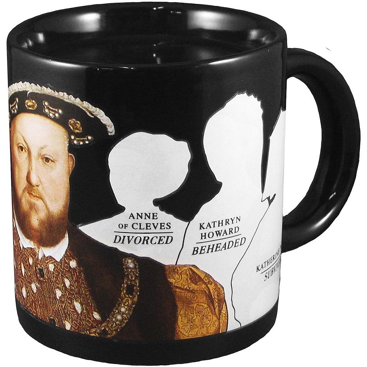 Henry VIII Disappearing Coffee Mug - Add Hot Water and Watch Henry's Wives Disappear - Comes in a Fun Gift Box - by The Unemployed Philosophers Guild, 10Fl oz