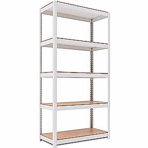 HOMEDANT House 5-Tier Laminated Metal Shelving Unit Adjustable Storage Utility Rack Heavy Duty Shelves Organization Multipurpose Shelf Kitchen Garage Pantry Closet 1Pack