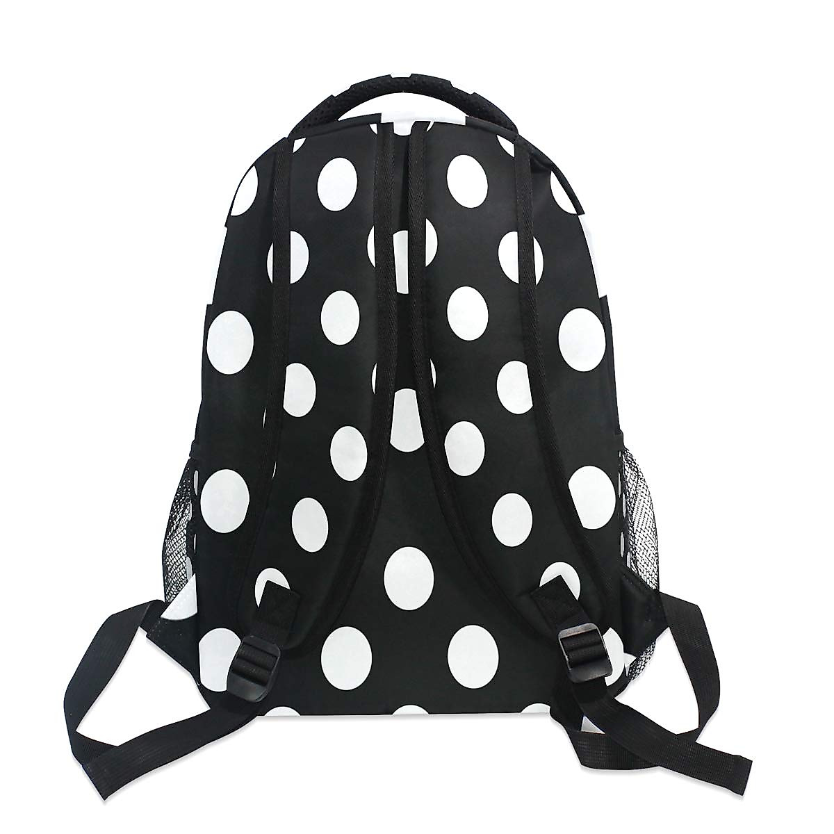 ALAZA Black White Polka Dot Backpack Daypack College School Travel Shoulder Bag