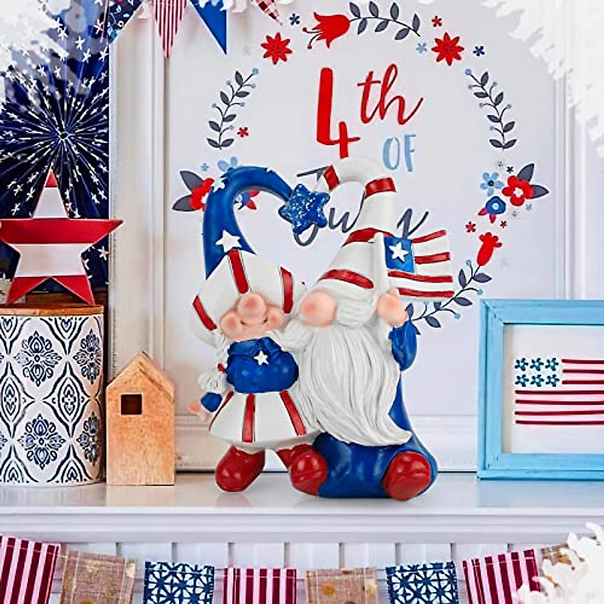 Zonling 4th of July Decorations Patriotic Gnomes - Gnomes Figurines Gift for Independence Day Memorial Day Presidents Day Veterans Day Armed Forces Day