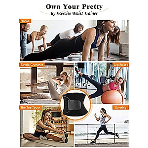 ECIFEE Waist Trimmer Belt for Women Waist Trainer Sauna Belt Tummy Control Low Back and Lumbar Support with Zipper Black