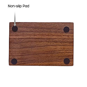 MaxGear Wood Business Card Holder Desk Business Card Holder Stand Wooden Business Card Display Holders for Desktop Business Cards Stand for Office and Home, Walnut，3.8x2.6x1.8 in, Mountain