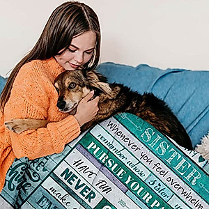 Sisters Gifts from Sister - Sister Mothers Day Birthday Gifts from Sister Brother - Sister Gifts Throw Blanket 60 x 50 inch - Best Birthday Gifts for Sister - Gifts for Sister Who Has Everything