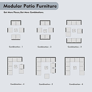 CAODOC Patio Furniture Set, 10 Piece Outdoor Sofa Couch with Rocker Swivel Chairs, Ottomans and Cushions, Wicker Rattan Sofa Set for Yard Garden Porch, Dark Gray