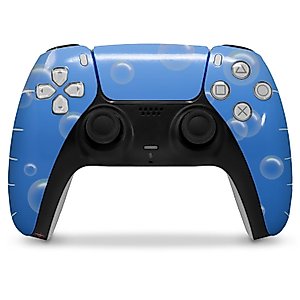 WraptorSkinz Skin Wrap compatible with Sony PS5 DualSense Controller Bubbles Blue (CONTROLLER NOT INCLUDED)
