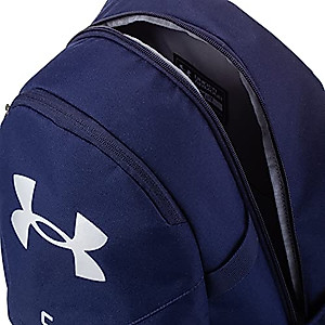 Under Armour Unisex-Adult Hustle Lite Backpack , (410) Midnight Navy / Midnight Navy / Metallic Silver , One Size Fits All