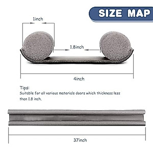 SYIPO Door Draft Stopper Adjustable 37", Twin Door Draft Blocker Cuttable & Washable, Draft Door Stopper Energy Saving Door Weather Stripping Reduce Noise Window Breeze Blocker Door Sweeps, White