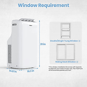 TOSOT 14,000BTU (9,600 BTU SACC) Smart WiFi Portable Air Conditioner with Heater, Powerful Cooling Auto Swing, Dehumidifier, Fan, 24H Timer for Large Room Up to 600 sq ft, AOMI Series