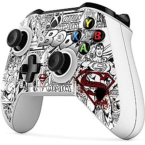 Skinit Decal Gaming Skin compatible with Xbox One S Controller - Officially Licensed Warner Bros Superman Comic Logo in Red Design