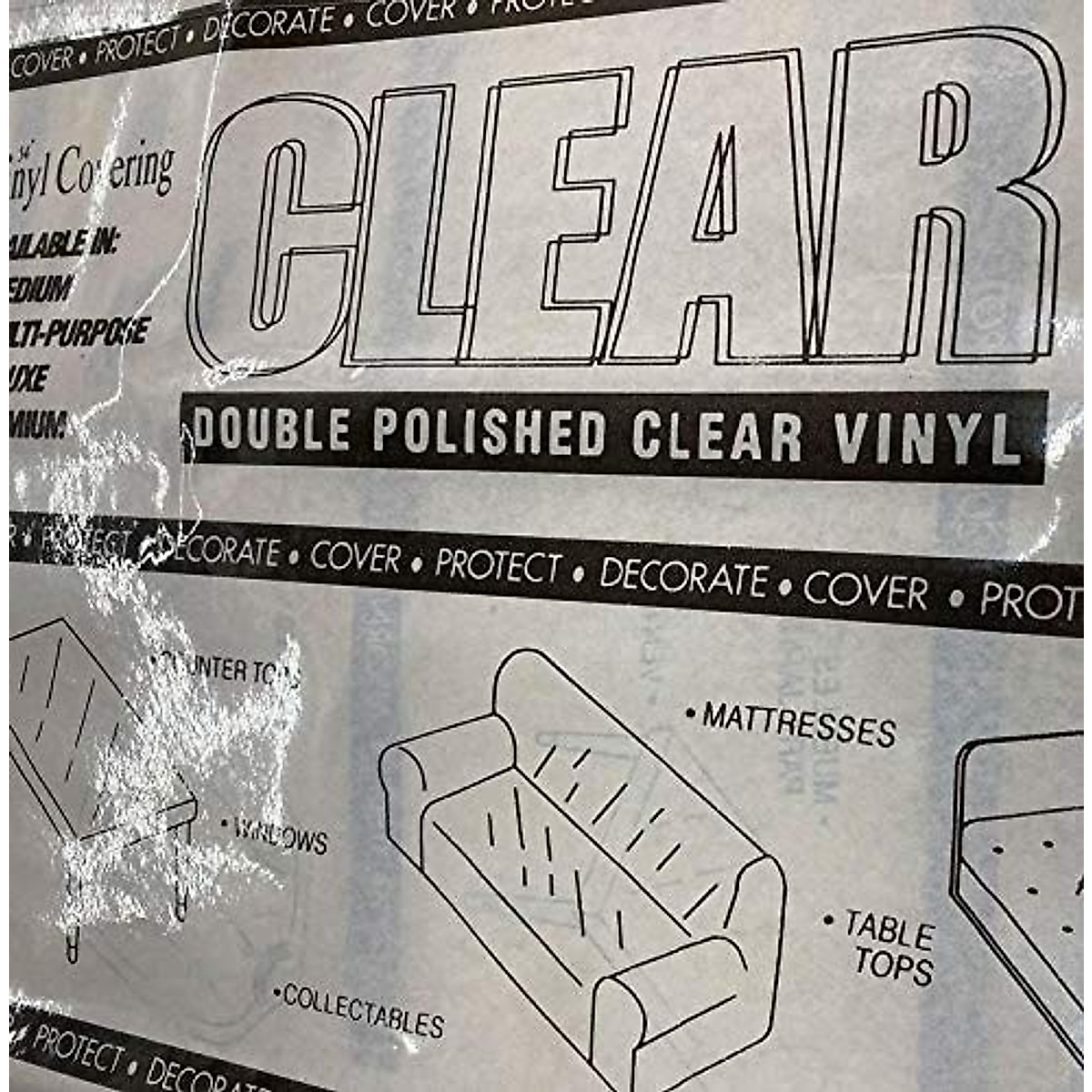 Mybecca Clear Marine Vinyl Gauge 8 54-Inch Wide- Sold Folded by Separate Yard
