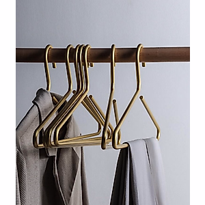 Premium Matte Gold Aluminum Coat Hangers 10 Piece Set, 16.5” Extra Smooth & Durable Metal Shirt Dress Hanger,Aluminum Alloy Hanger,Clothing Support,Clothing Hang