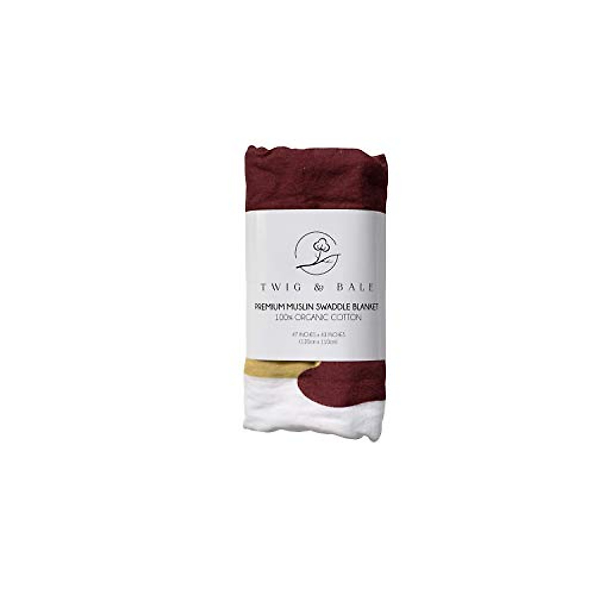 TWIG & BALE Tallahassee Florida State Baby Blanket Organic Cotton Muslin Swaddle Blanket - 47" x 43" - Fans of Florida State Baby Gift for Boys Girls FSU Receiving Blankets