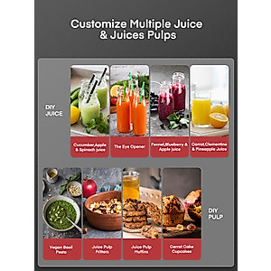 Juicer Machines, Juilist 3" Wide Mouth Juicer Extractor Max Power 800W, for Vegetable and Fruit with 3-Speed Setting, 400W Motor, Easy to Clean, Red