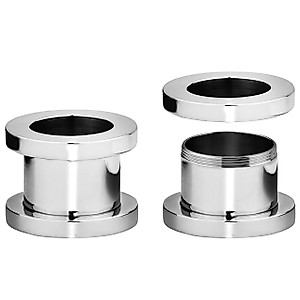 Forbidden Body Jewelry Set of 00G Surgical Steel Ear Gauges Screw Fit Tunnels, 00 Gauge Tunnel Plug Earrings