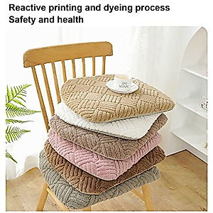 Plush Chair Pad,Kitchen Dining Chair Cushion Simple Seat Cushion with Washable Cover and Non Slip Ties,Soild Color Seat Pad for Living Room Office Balcony(40x43cm(16x17inch), Green a)