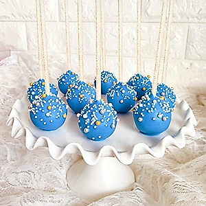 hapray 50-PCS Gold Glitter Plastic Swizzle Sticks, Crystal Cake Pops, Cocktail Coffee Drink Stirrers, Lolipop Stick, 7.24 Inch