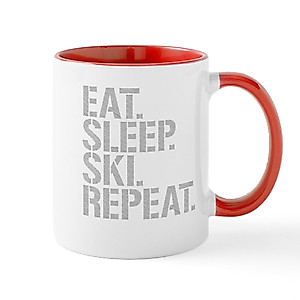 CafePress Eat Sleep Ski Repeat Mugs Ceramic Coffee Mug, Tea Cup 11 oz