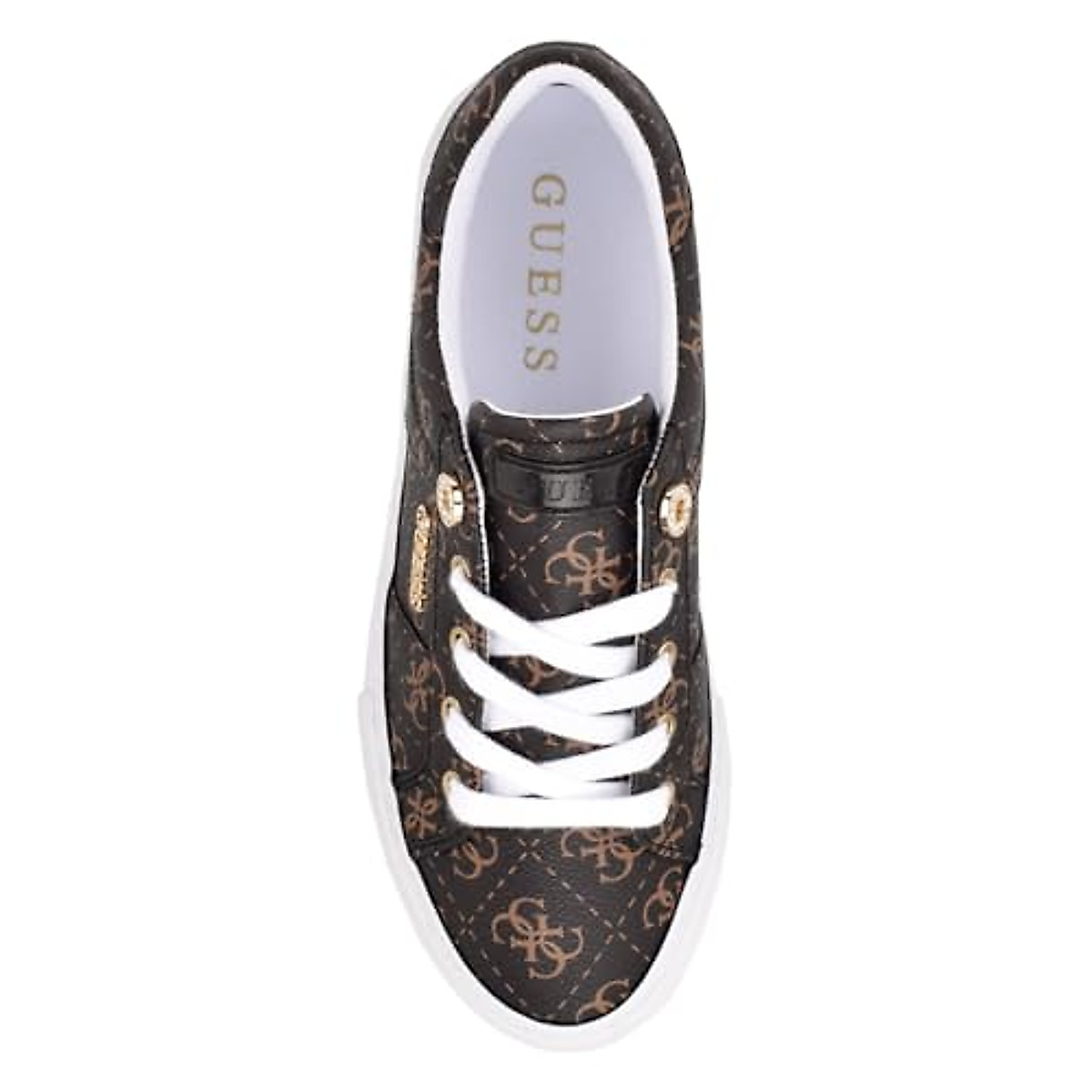GUESS Womens Loven Sneaker, Brown Multi 908, 8.5 US
