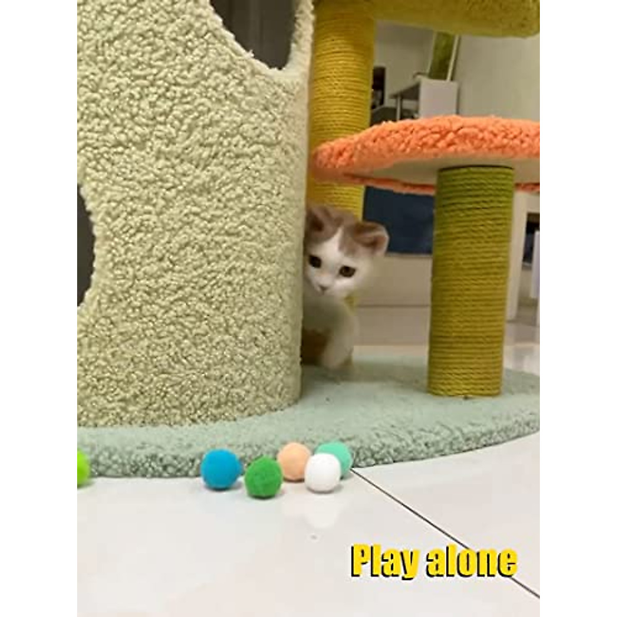 HEUHAI Cat Balls, 40 Pack 1.25 Inches 10 Colors, Soft and Non-Fading Cat Toy Balls, Cats, Ferrets, for Small and Medium Breed Sizes