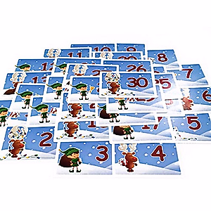 Apostrophe Games White Elephant Card Set, 50 Christmas Themed Cards and Carrying Pouch, White Elephant Exchange Card Set