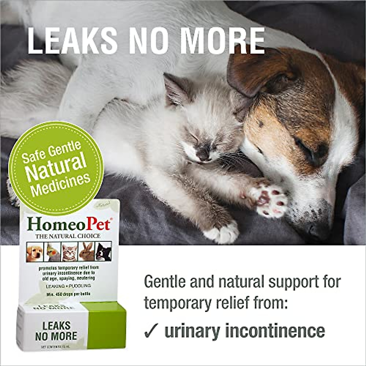 HomeoPet Leaks No More, Urinary Incontinence Relief for Pets, 15 Milliliters