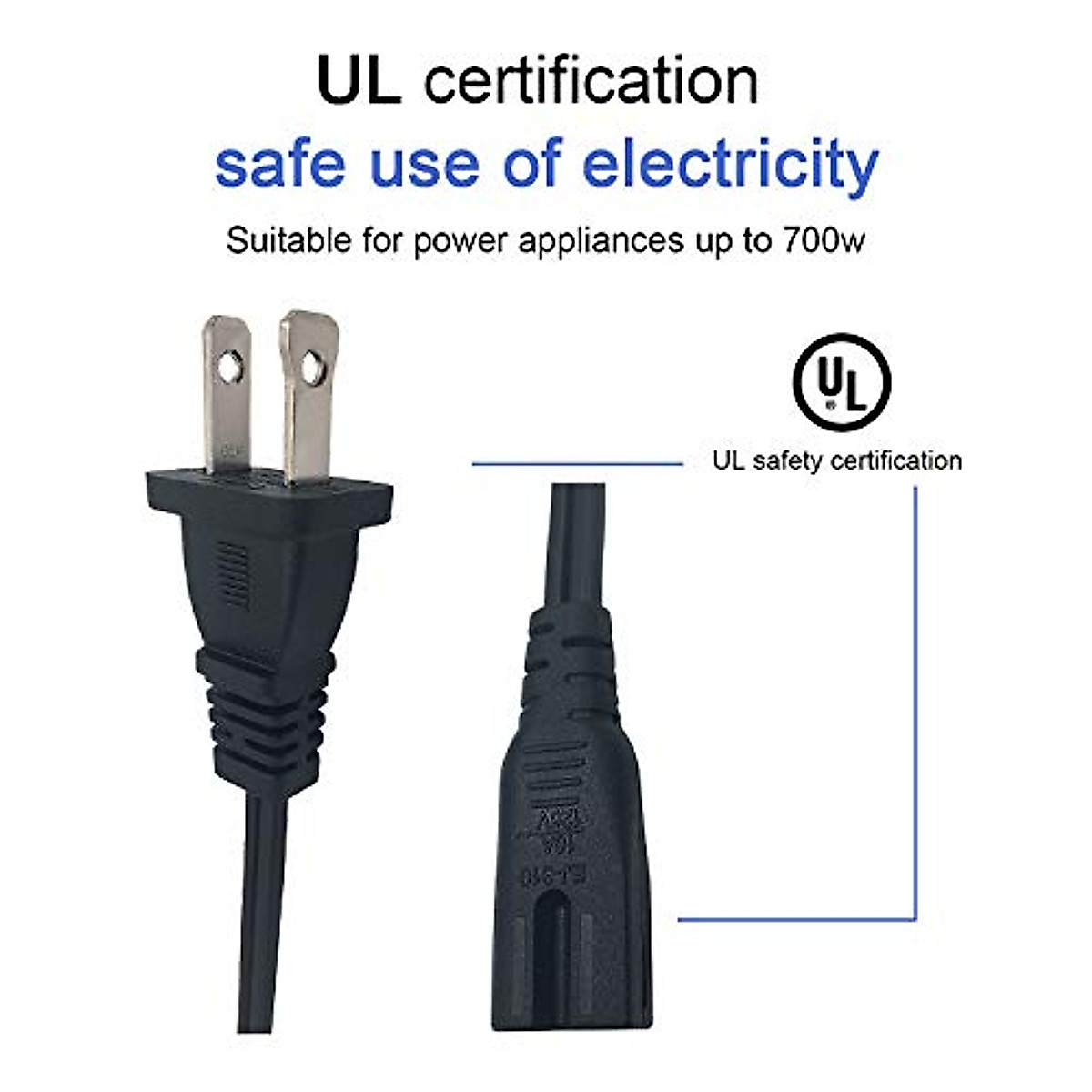 Cable Nahao AC Power Cable Cord Compatible with Vizio/Sharp/Sanyo/Emerson LED TV; Brother Sewing Machine STAR120E, STAR130E, STAR140E, XL3000, SQ-9000, XR1300, XR1355, XR-4000, XR-7700, XR-9000