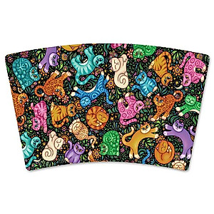 Mugzie Cat Toss Travel Mug with Insulated Wetsuit Cover, 16 oz, Black