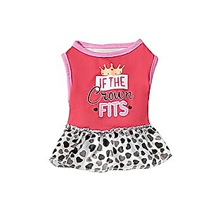Pet Clothes Breathable Letter Printing Fashion Skirt Hem Soft Crew Neck Dress Up Polyester Puppy Cute Print Skirt for Outdoor Pet