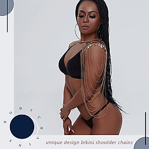 CanB Gold Body Chains Shoulder Body Chain Harness Sexy Body Jewelry Accessories for Women and Girls