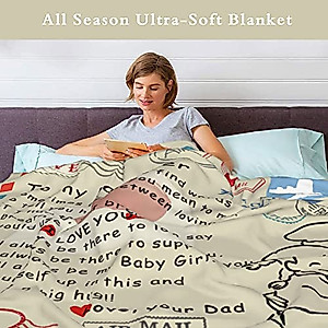 to My Daughter Blanket from Dad | Super Soft Daughter Gifts Letter Printed Throw Blankets 50"x60" | Daughter Gifts from Dad for Bed Couch | Valentines Birthday Present Ideas for Daughter from Dad