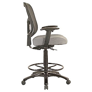 Tempur-Pedic Mid-Back Fabric Drafting Stool, Gray (TP8200-GREY)