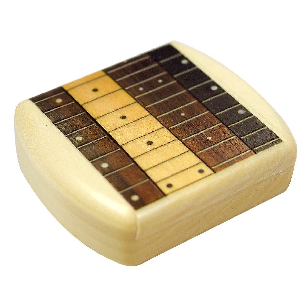 Guitar Pick Caddy Box, American Made Aspen Wood with 4 Picks