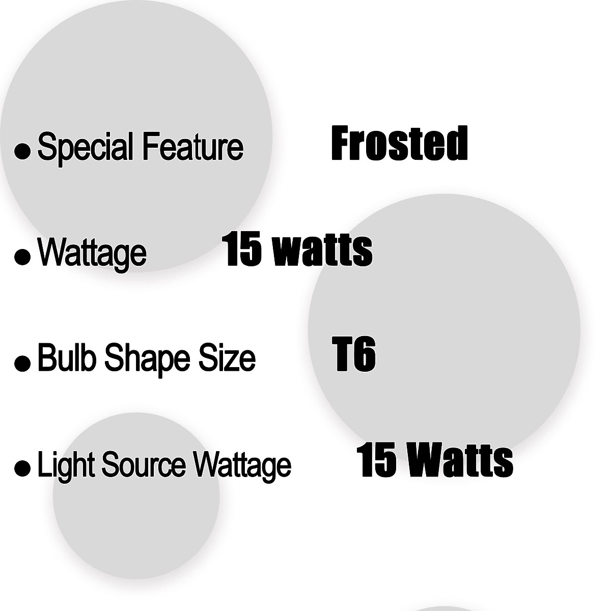 DYSMIO T6 Tubular Candelabra Base - E12 Frosted Dimmable Incandescent Light Bulb - Pack of 6