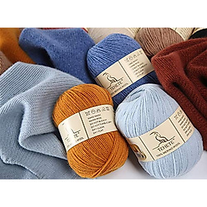 TEHETE 100% Merino Wool Yarn for Knitting 3-Ply Luxury Warm Soft Lightweight Crochet Yarn (Light Grey)