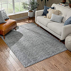 Well Woven Keller Blue Vintage Stripes Pattern Area Rug 8x11 (7'10" x 10'6")