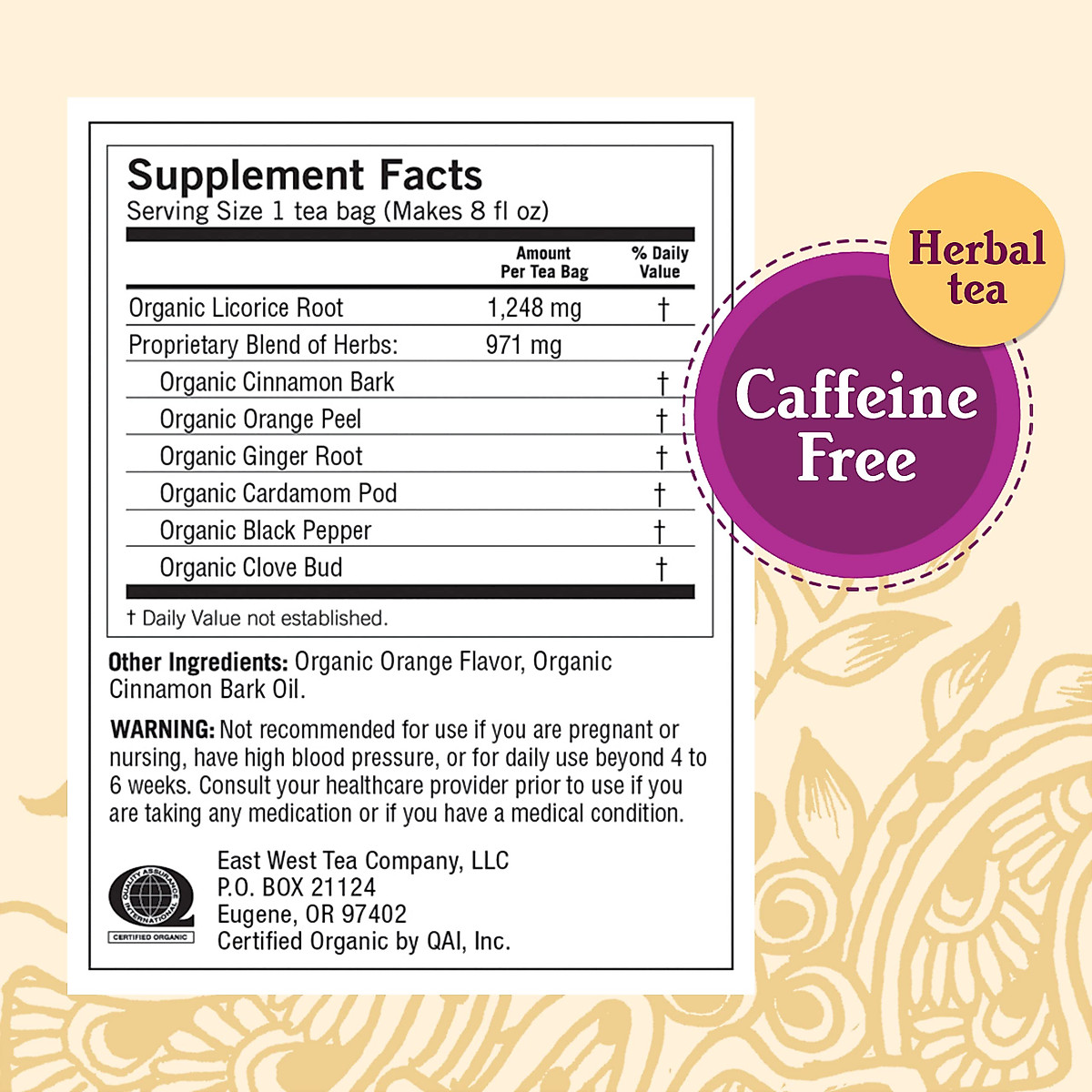 Yogi Tea - Egyptian Licorice Tea (6 Pack) - Warming and Naturally Spicy Sweet - Soothing and Caffeine Free - 96 Organic Herbal Tea Bags