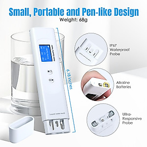 JuviPerpric TDS Meter, 6 in 1Digital Water Tester,COD/TOC/TDS/UV275/EC/Temp Water Quality Tester for Drinking Water, Well, Tap, Purified etc.