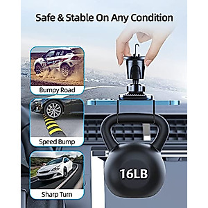 Magnetic Phone Holder for Car, Car Phone Holder Mount, Upgraded Metal Longer Hook Clip Fit More Vent Car Mount , Strong Magnets Phone Mount for Car Vent, for All Cell Phones Tablets Gifts for Men